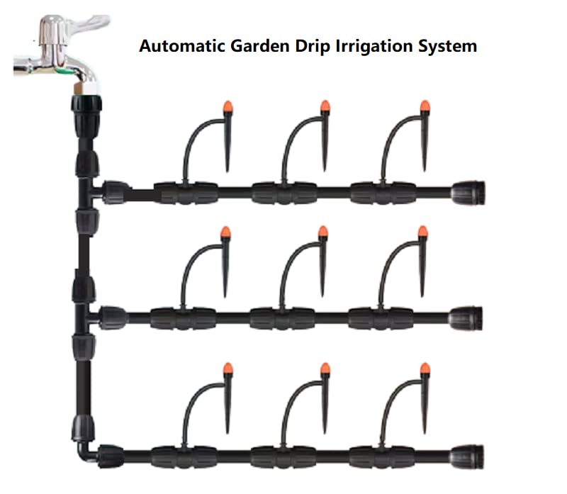 1/4" Drip Irrigation Emitters, Yulaiyoen 1/4-inch Spray Emitters 30 Pack, Automatic Drip Irrigation Parts Accessories, 360 Degree Drip Irrigation Sprinkler Heads Sprayer for Irrigation System