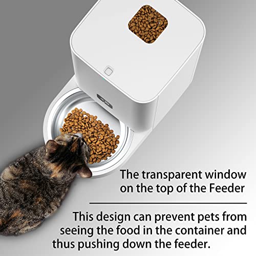 AIDANLS Automatic Cat Feeders, 6L Pet Dry Food Dispenser with Stainless Steel Bowl & Clog-Free Design, Up to 50 Portions 1- 6 Meals Per Day & 10s Voice Recorder, Timed Pet Feeder for Cats and Dogs