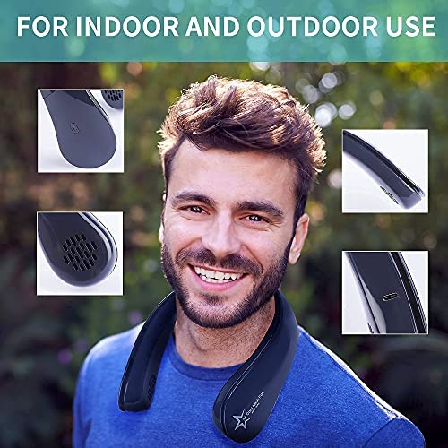 Neck Fans Portable Rechargeable - Personal Wearable Neck Air Conditioner Fan for Your Neck - 4000 mAh Around the Neck Cooling Leafless Bladeless Hanging Fan Necklace for Women Men