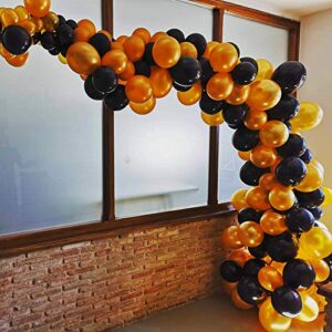 Abbaoww 100 Pcs Black Balloons 10 Inch Strong Latex Balloons for Party Decoration, Birthday, Wedding, Anniversary, Christmas and Arch Supplies