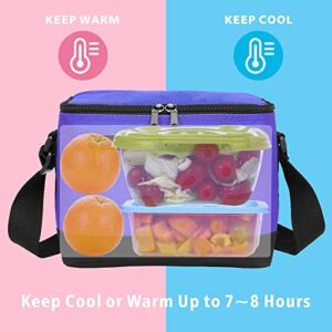 MISSMOON lunch Cooler Bag, Small 6 Can Insulated Cooler Box Tote Container Lunch Bag Pack Adjustable Strap For Adult Women Men Purple