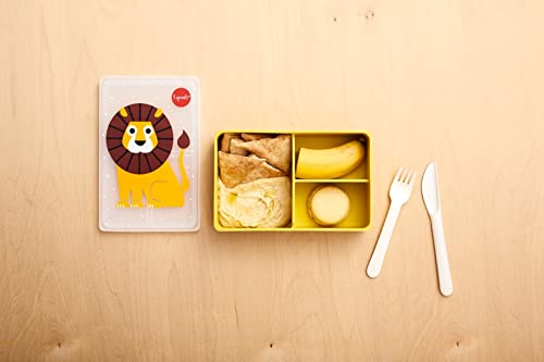 3 Sprouts Silicone Bento Box - Leakproof Lunch Container - Lion