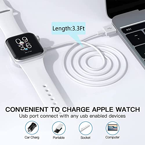 Apple Watch Charger [Apple MFi Certified] Apple Watch Magnetic Charging Cable (1m) Fast Magnetic Wireless Charging Cable Cord Portable Charging Cord Compatible with Apple Watch Series 7 6 SE 5 4 3 2 1