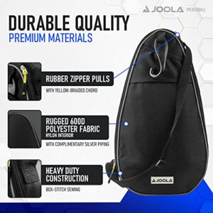 JOOLA Vision Duo Pickleball Bag - Fits Pickleball Set of 2 Paddles and 2 Pickleball Balls - Features Tuck Away Fence Hook, Secure Ball & Accessory Zipper Pocket, and Sleek Flat Panel Design