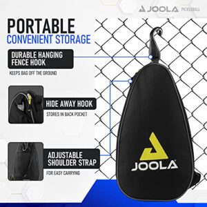 JOOLA Vision Duo Pickleball Bag - Fits Pickleball Set of 2 Paddles and 2 Pickleball Balls - Features Tuck Away Fence Hook, Secure Ball & Accessory Zipper Pocket, and Sleek Flat Panel Design