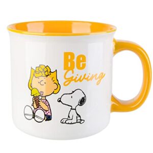 Peanuts Snoopy Gentle Reminders Camper 21oz Mugs, Stoneware, 4-Pack, Assorted Colors