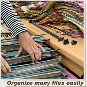 24 Pcs Hanging File Rail and Clip Set 16 Black Hanging File Clips 8 PVC File Cabinet Rails File Drawer Support Black Rail Clips for Home Office Storage to Keep Folders Neat and Organized (Plastic)