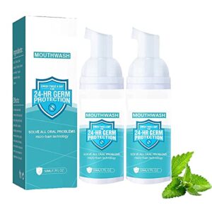 50ml*2pcs toothpaste foam mouthwash, ultra-fine mousse mouthwash foam toothpaste, 24-hr micro-mouthwash foam technology solve all oral problems