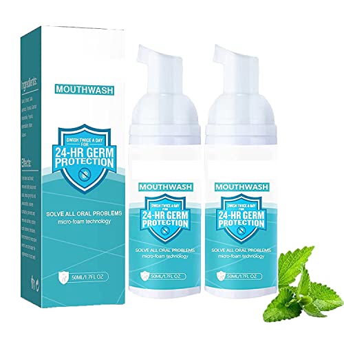 50ml*2pcs Toothpaste Foam Mouthwash, Ultra-Fine Mousse Mouthwash Foam Toothpaste, 24-Hr Micro-Mouthwash Foam Technology Solve All Oral Problems