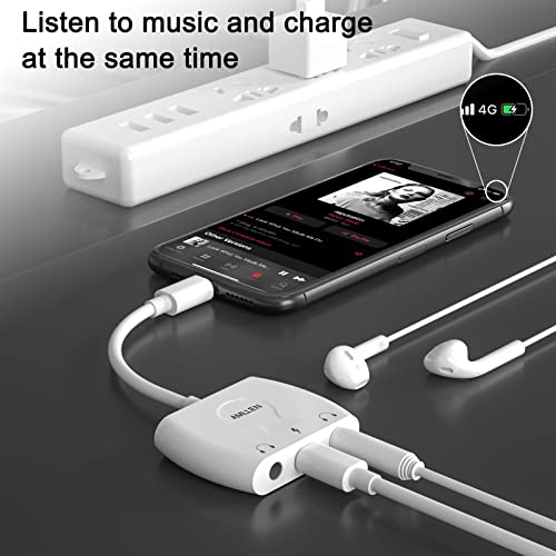 Lightning to 3.5mm Headphone Jack Adapter/Cable,iPhone Headphone Adapter/Splitter, Earphone Splitter Adapter Aux Audio Jack Dongle for iPhone 13/12/SE/11/Xs/XR/X/8,Support iOS 15