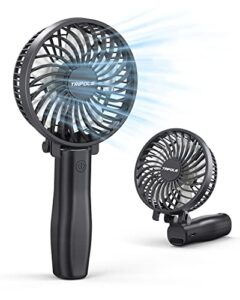 tripole handheld fan rechargeable 4800mah battery operated fan powerful mini fan portable 3 speeds small personal fan desk fan for travel kids boys girls men women, 6-21h working, black