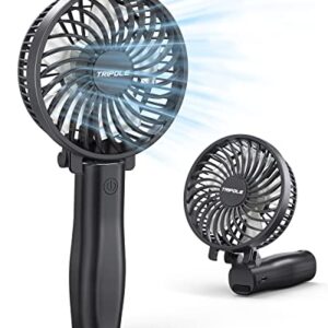 TriPole Handheld Fan Rechargeable 4800mAh Battery Operated Fan Powerful Mini Fan Portable 3 Speeds Small Personal Fan Desk Fan for Travel Kids Boys Girls Men Women, 6-21H Working, Black