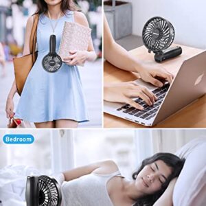 TriPole Handheld Fan Rechargeable 4800mAh Battery Operated Fan Powerful Mini Fan Portable 3 Speeds Small Personal Fan Desk Fan for Travel Kids Boys Girls Men Women, 6-21H Working, Black