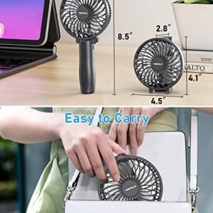 TriPole Handheld Fan Rechargeable 4800mAh Battery Operated Fan Powerful Mini Fan Portable 3 Speeds Small Personal Fan Desk Fan for Travel Kids Boys Girls Men Women, 6-21H Working, Black