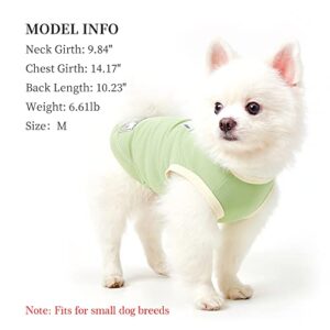 ISPET Dog Shirts Self Cooling T-Shirts, Ice Silk Summer Dog Tee Shirts Soft Pet Sleeveless Vest Tank Top for Small Dogs Boys Girls - Avoid Overheating, Green, Medium