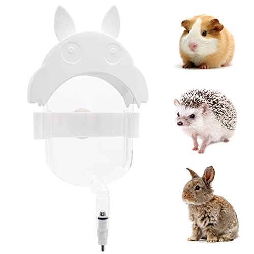 BNOSDM Guinea Pig Water Bottle No Drip Small Animal Water Bottle Feeder No Leak Hanging Water Dispenser for Guinea Pig Hamster Rabbit Bunny Chinchiclla Ferret Hedgehog (White 11.84OZ)