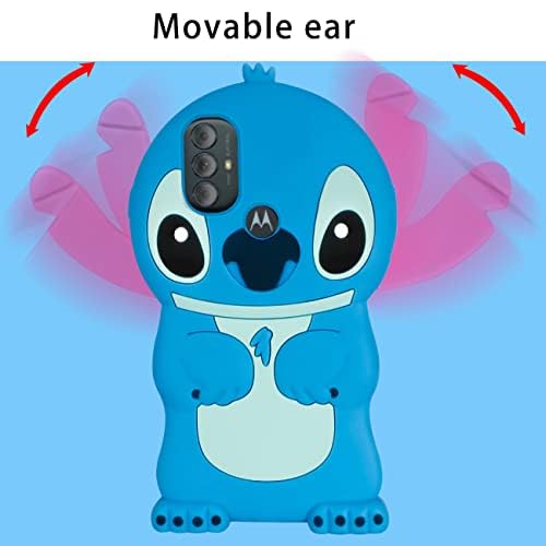 Besoar Stitc Case Designed for Motorola Moto G Pure/Power 2022 Cute Cartoon Fun Funny Kawaii 3D Character Animal Case Cool Unique Fashion Silicone Cover Girls Boy Kid Teens for Moto G Pure/Power 2022