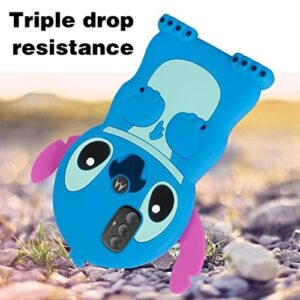 Besoar Stitc Case Designed for Motorola Moto G Pure/Power 2022 Cute Cartoon Fun Funny Kawaii 3D Character Animal Case Cool Unique Fashion Silicone Cover Girls Boy Kid Teens for Moto G Pure/Power 2022