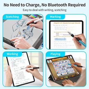 Stylus Pen for iPad (3 Pcs), Universal Stylus with High Sensitivity Disc & Fiber Tip, Compatible with iPad, iPhone, Android and Other Capacitive Touch Screens