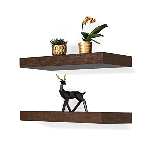 MCleanPin Floating Shelves, 2PC Wall Mounted Bathroom Shelves, Rustic Wall Shelves for Living Room Bedroom Décor, Kitchen Storage Shelves, Entraway Vanity Office Decorative Shelves