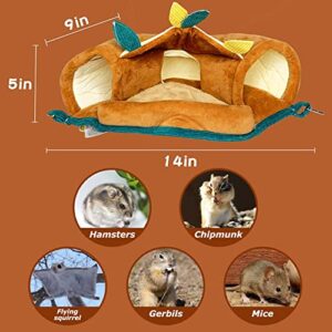 kathson Rat Bed Tunnel Hamster Hanging Hammock Tunnel Winter Warm Plush Cage Hideout with Metal Hook for Hamsters Chipmunk Flying Squirrel Gerbils Mice