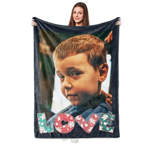 jbh2022 custom blanket with words picture collage, custom blanket personalized throw blanket with photo text customized flannel