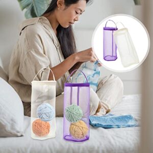 EXCEART 2Pcs Yarn Storage Case Empty Small Round Mesh Storage Bag Portable Knitting Yarn Balls Organizer Basket Crochet Thread Sewing Accessories Storage Tote