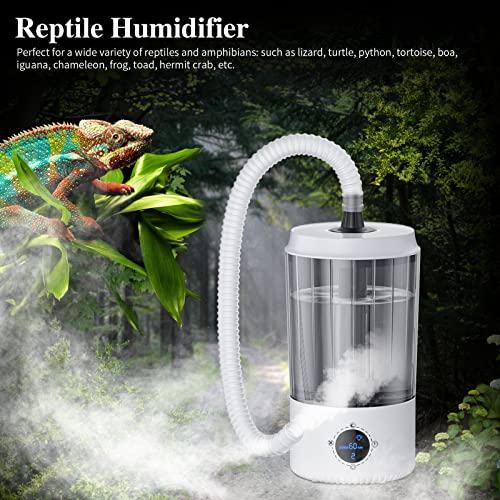 Reptile Fogger, 4L Large Size Reptile Automatic Humidifiers Mister, Smart Touch Screen Adjustable Fogger with Humidity Control for Terrarium/Amphibians