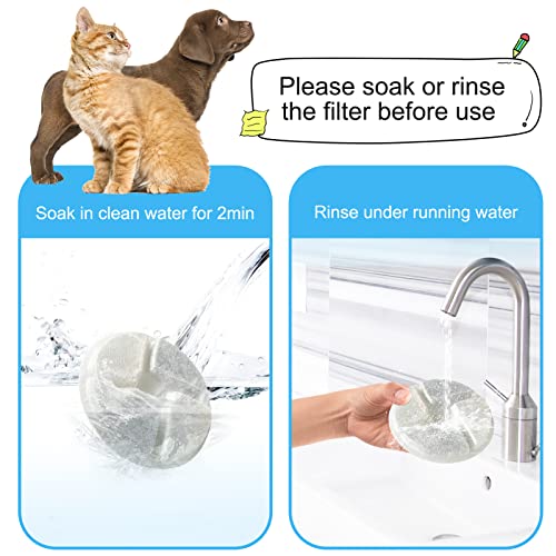 Heroange 4 Pack Replacement Filter for 68oz/2L Cat Water Fountain WF150, Triple Filtering, Dog Water Fountain Filter