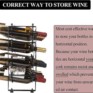 TONLEA 4 Tier Wine Rack, 3-in-1 16 Bottles Wine Storage, Wine Bottle Rack Stackable, Wine Storage Rack for Cabinet Pantry(Dark Black, Version 2.0)