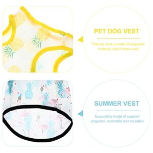 TEHAUX Hawaiian Shirts 3PCS Summer Pet T- Shirts Dog Shirts Pet Cooling Waistcoats Breathable Vest Costume Pet Clothes Dog Supplies (Size S) Summer Dress