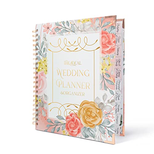 Wedding Planner Book and Organizer for the Bride, Beautiful Engagement Gift for Couples, Bride, Unique Wedding Planning Book 11" x 9" Hard Cover & Calendar & Inner Pockets