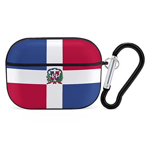 Haeyev Compatible with Airpod Pro Case Cover Dominican Flag Hard Case Design with Keychain Suitable for Boys Girls Mens Womens Black-style-14, One Size