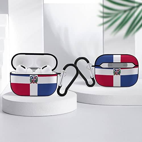 Haeyev Compatible with Airpod Pro Case Cover Dominican Flag Hard Case Design with Keychain Suitable for Boys Girls Mens Womens Black-style-14, One Size