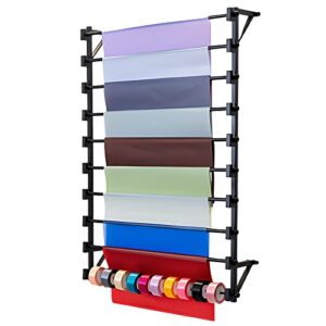 cynn black multi-purpose stand holder for ribbon, flower wrapping paper, silk scarf, shawl, pants, wall mounted 10 layer metal storage organizers for clothing store/family (size : 70x20x120cm)