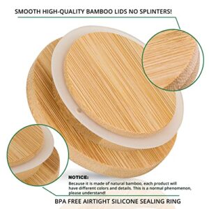 La Fermiere Yogurt Jar lids- 6PC Bamboo Jar Lids for La Fermiere Yogurt Jars,Compatible La Fermiere yogurt, Jar Lids with Silicone Sealing Rings for Mouth Jars Glass Storage Lids,100% Fit & Airtight. (Model-1)