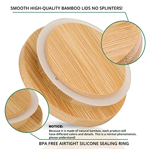 La Fermiere Yogurt Jar lids- 6PC Bamboo Jar Lids for La Fermiere Yogurt Jars,Compatible La Fermiere yogurt, Jar Lids with Silicone Sealing Rings for Mouth Jars Glass Storage Lids,100% Fit & Airtight. (Model-1)