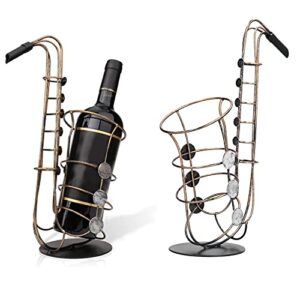 horoper decor wine holder wine rack, wine bottle holder metal figurines saxophone practical crafts home decoration accessories,wine bottle storage, home bar decor crafts