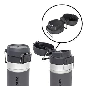 Stanley Quick Flip Stainless Steel Water Bottle 1.06L / 36OZ Charcoal – Leakproof Insulated Water Bottle - Push Button Locking Lid - BPA-Free Thermos Flask - Cup Holder Compatible - Dishwasher Safe