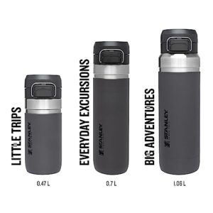 Stanley Quick Flip Stainless Steel Water Bottle 1.06L / 36OZ Charcoal – Leakproof Insulated Water Bottle - Push Button Locking Lid - BPA-Free Thermos Flask - Cup Holder Compatible - Dishwasher Safe