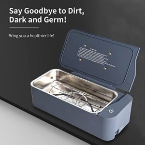 Ultrasonic Jewelry Cleaner – 450ML Professional UV Ultrasonic Cleaner for Eyeglasses Rings Watches Coins Tools Razors Earrings Necklaces Dentures, 48KHz Household Portable Cleaner Ultrasound Machine