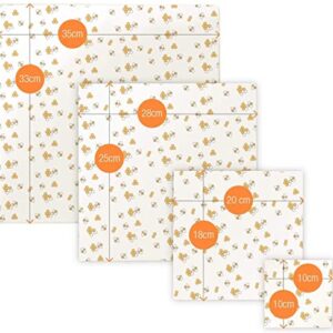 Beeswax Food Wrap (Set of 7) Sustainable Alternative to Aluminum Foil and Albal Paper - For Fruits, Vegetables, Bread, Cheese and Other Foods