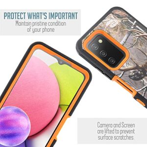 Thousandgear Designed for Samsung Galaxy A03S Shockproof Holster Tough Rubber Rugged Hybrid Case Silicone Triple Protective Anti-Shock Shatter-Resistant Mobile Phone Built in Screen Protector (Deer)