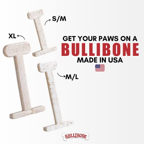 Bullibone Nylon Dog Chew Toy Nylon Bone - Improves Dental Hygiene, Easy to Grip Bottom, and Permeated with Flavor (Bacon, Small - Single)