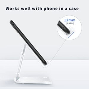 DARENYI Acrylic Cell Phone Stand for Desk, Clear Phone Holder Dock for Desk, Compatible with iPhone 13 12 11 Pro Max XR XS X SE 8 iPad All Android Phones Tablets