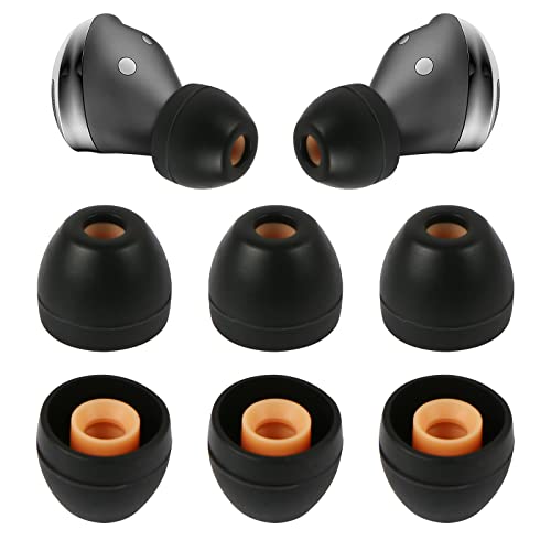 Rieyuf 3 Pairs Replacement Ear Tips Earbuds Eartips Ear Cap Ear Bud Tip Compatible for Sony WF-1000XM4,Powerbeats Pro, BeatsX & Other Inner Hole 3.8mm-4.2mm Earbud in-Ear Headphones, Black (Small)