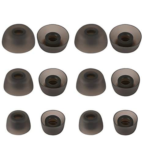 Rieyuf 6 Pairs Ear Tips for Jabra Elite 65t Headphone, Replacement Silicone Earbud Tips, S/M/L 3 Size Eartips Fit for Jabra Elite Active 65t, S/M/L, Gray