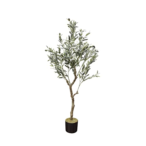 SeelinnS Artificial Olive Tree 4.01FT Fake Olive Silk Tree Large Faux Plants Indoor Tall Olive Branch and Fruits with Potted for Home Office Living Room Decor