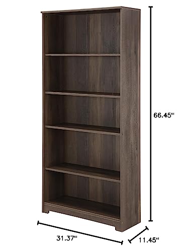 LOKATSE HOME 5-Shelf Bookcase Freestanding Display Wooden Open Storage Bookshelf for Library Bedroom and Office