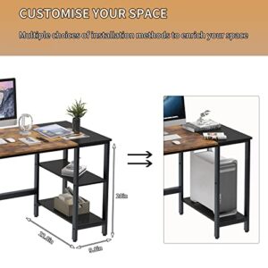 soges 55.1 Inch Home Office Computer Desk, Study Writing Table Desk with with Splice Board, Wooden Study Working Table Desk with 2-Tier Storage Shelf,Modern Laptop PC Table,CXYM-PB001B-140